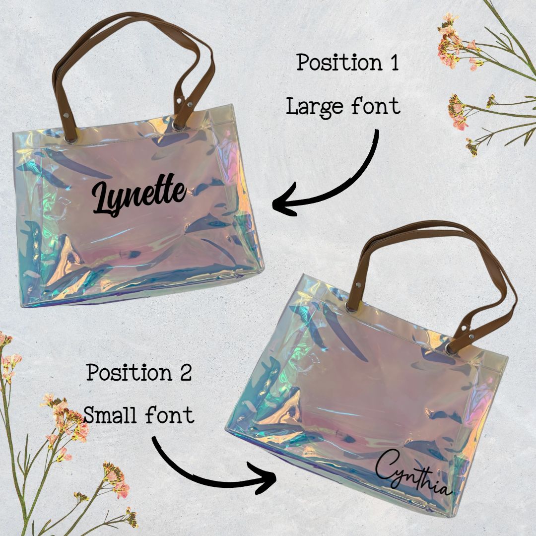 Personalized Iridescent Tote Bag – presence.sg